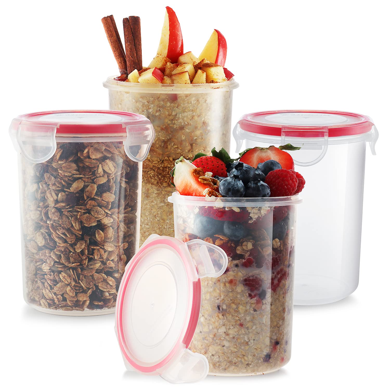 Overnight Oats Container with KEF16 Lids (Set of Container To-Go ...