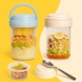 Overnight Oats Containers with Handles & - 16oz Glass Mason Jars with ...