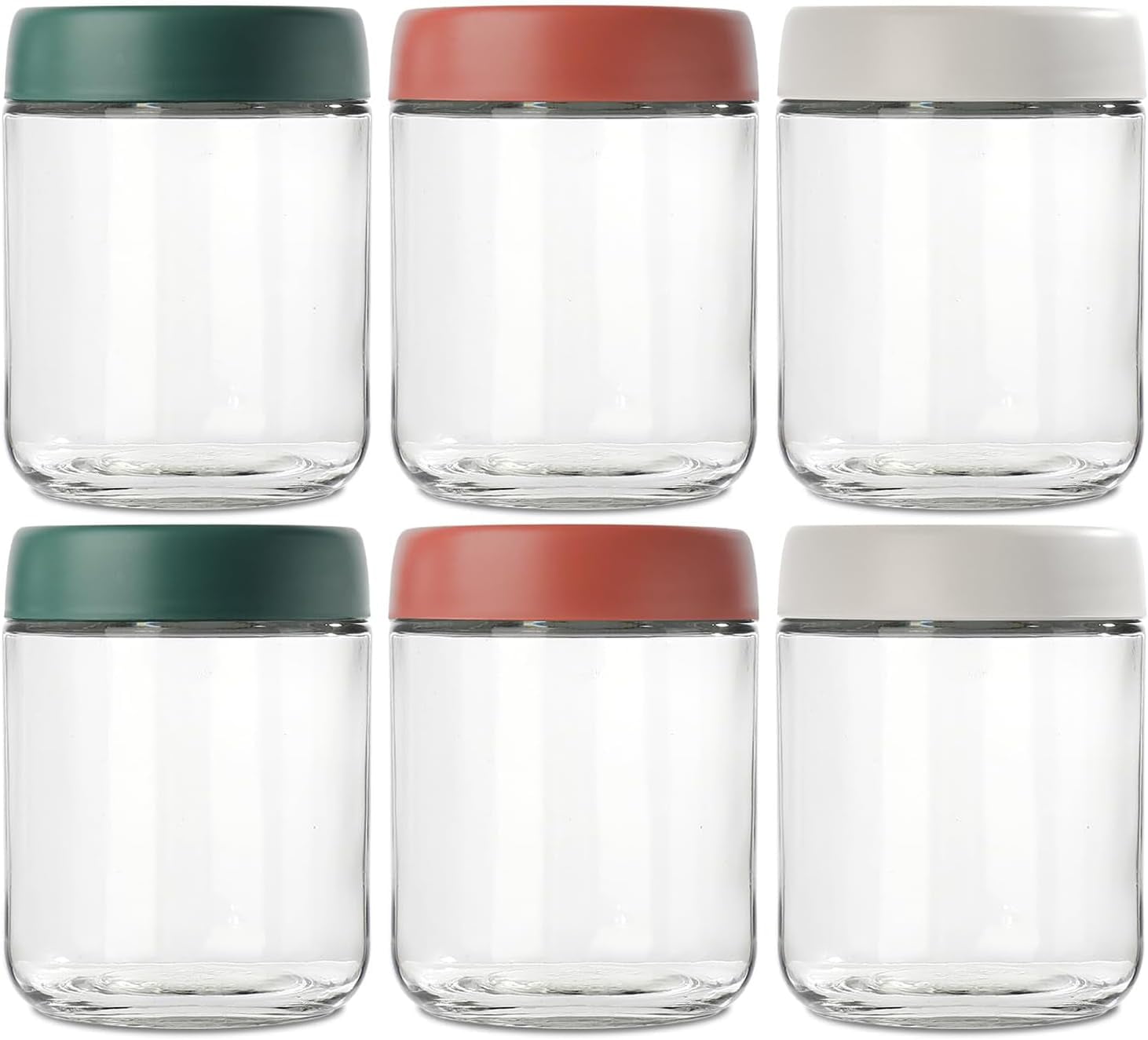 Overnight Oats Containers with Lids, Mason Jars 16oz with Lids - Set Of ...