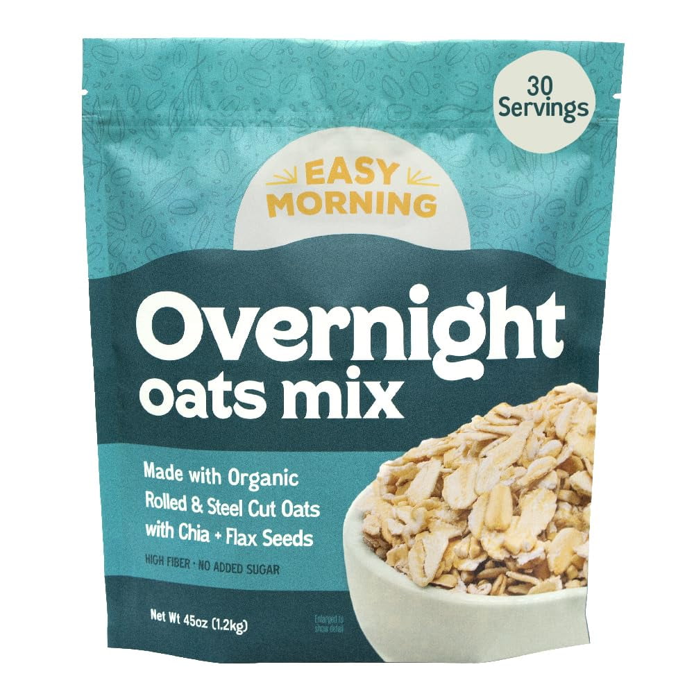 Overnight Oats ⎸ Organic Mix of Rolled Oats, Flax, Chia, Steel Cut Oats ...