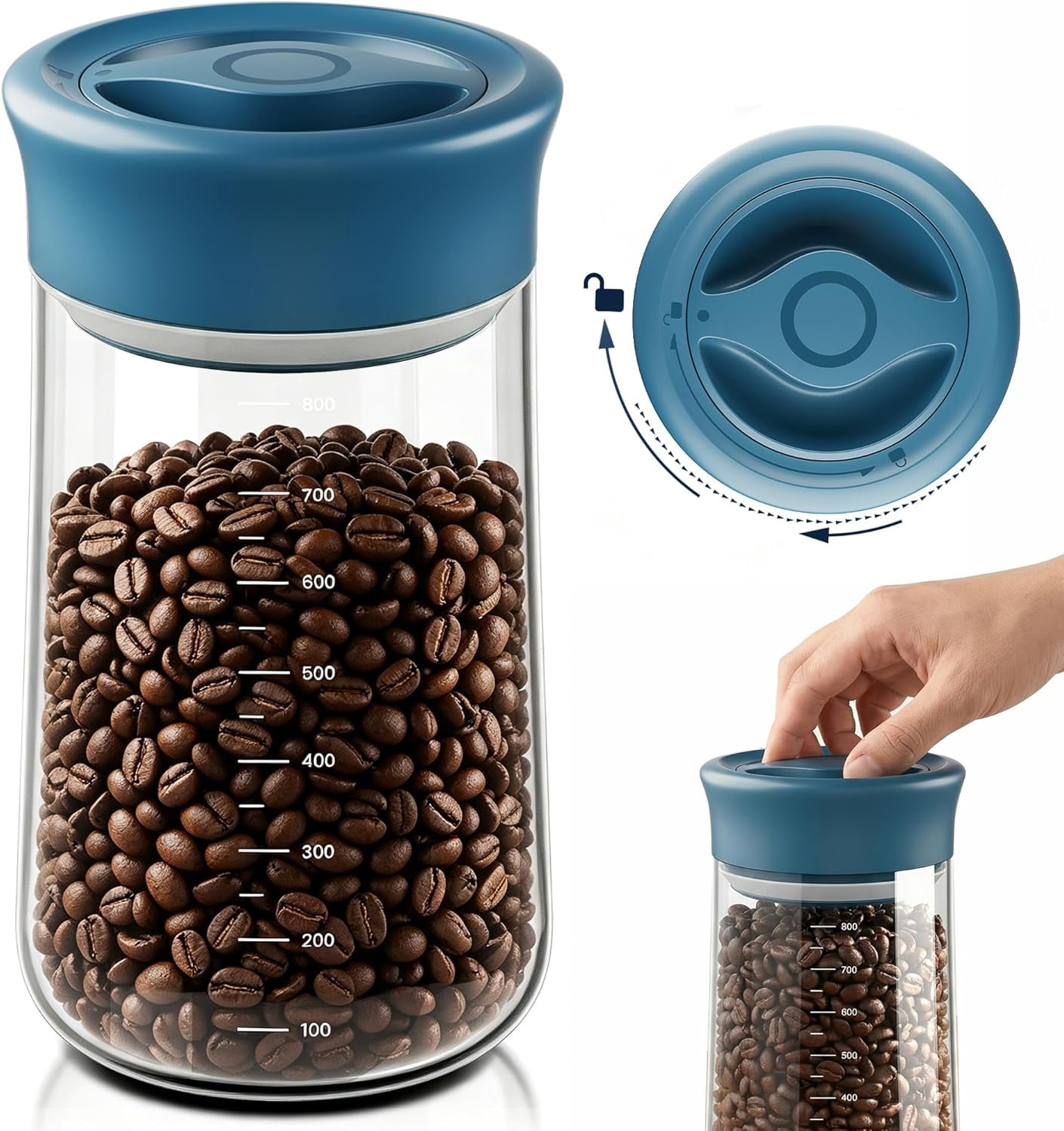 Overnight Oats containers with Lids, Upgraded Easy Open quarter twist ...