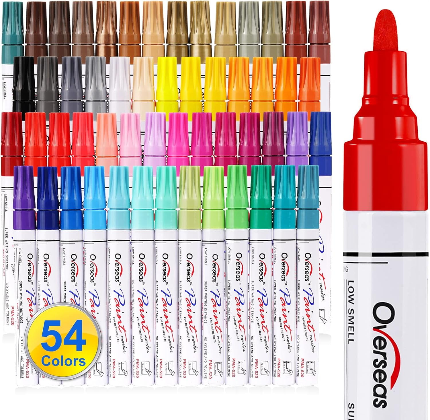 Overseas Paint Marker Pens - 54 Colors Permanent Oil Based Paint ...