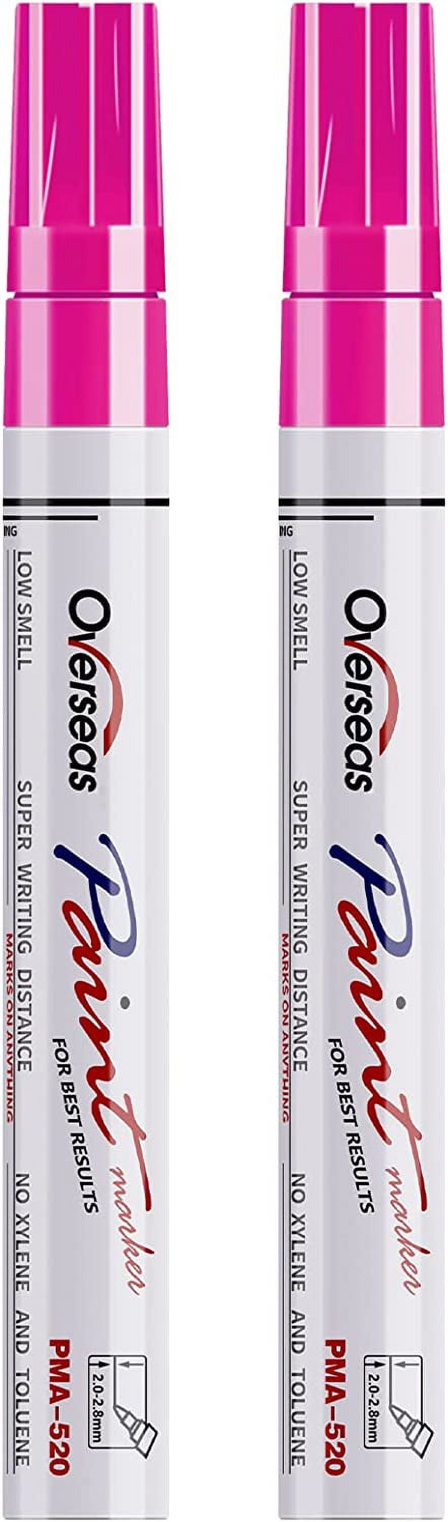 Overseas Permanent Paint Marker, Oil-Based, Medium Point, Pink, 2 Pack ...