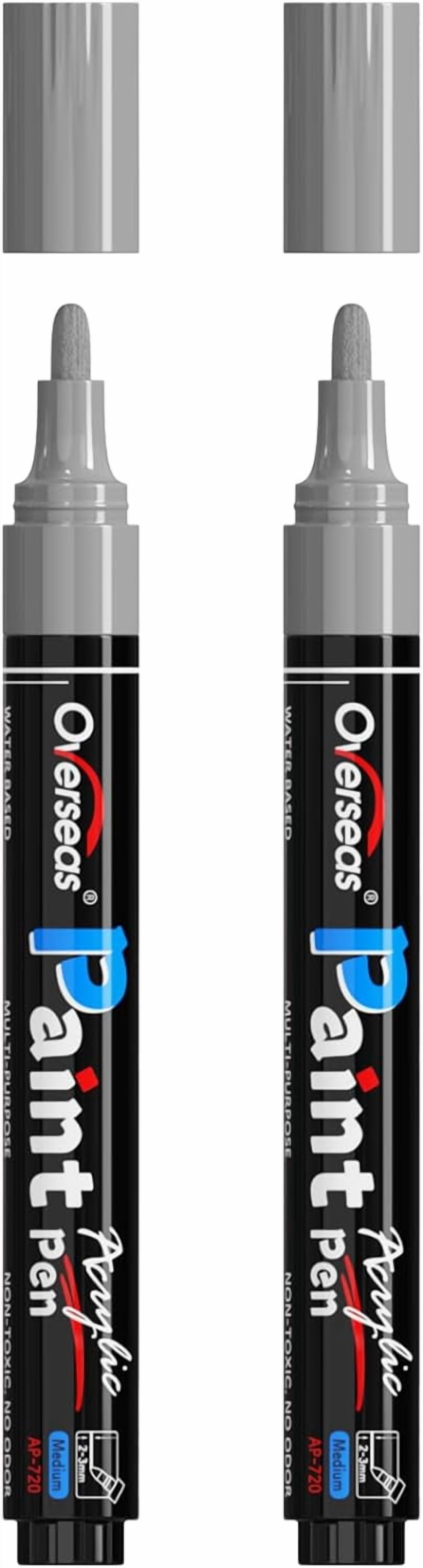 Overseas Silver Paint Pens Paint Markers - Permanent Acrylic Markers 2 ...