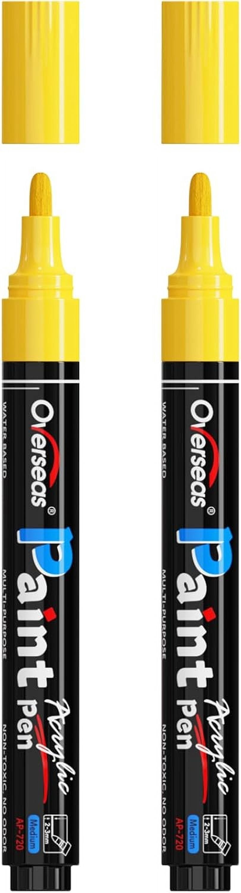 Overseas Yellow Paint Pens, Permanent Acrylic Markers 2 Pack - Walmart.com