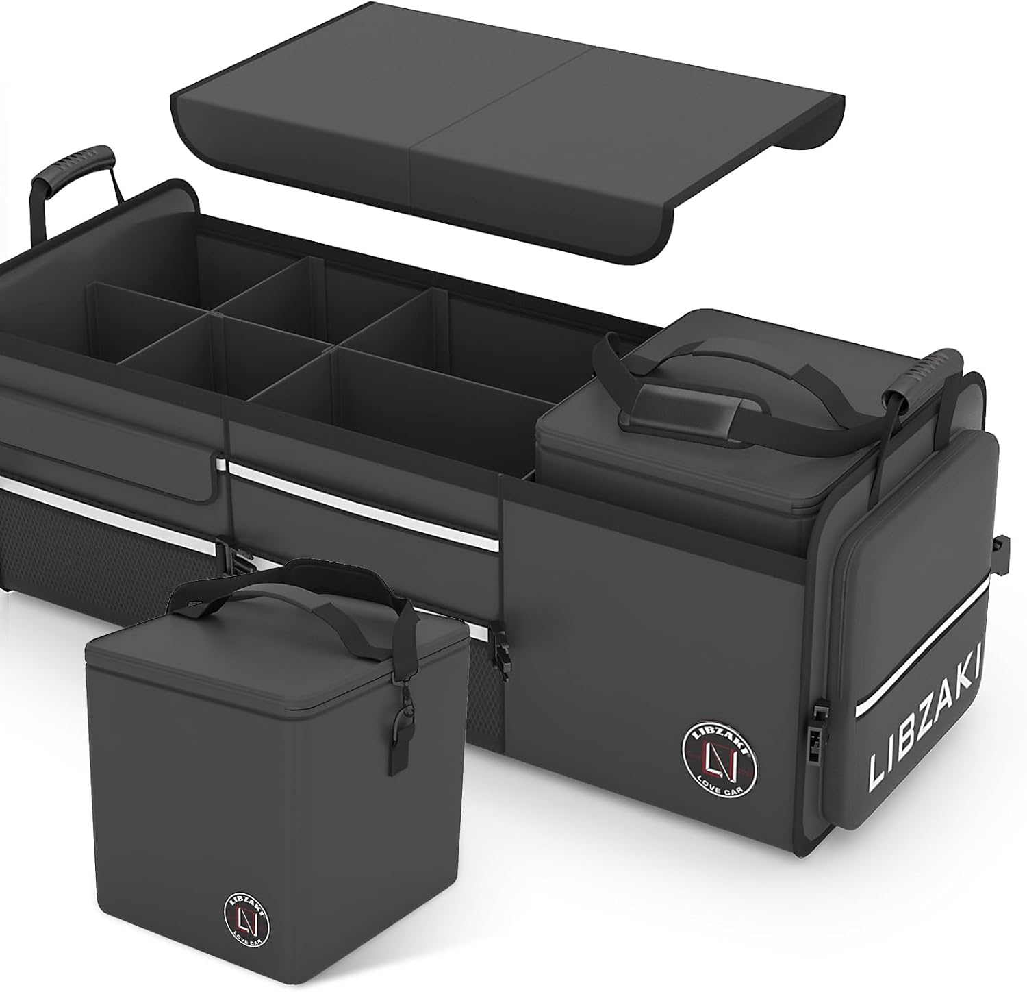 Oversize 4 in 1 Car Trunk Storage Organizer, Multi Compartment ...
