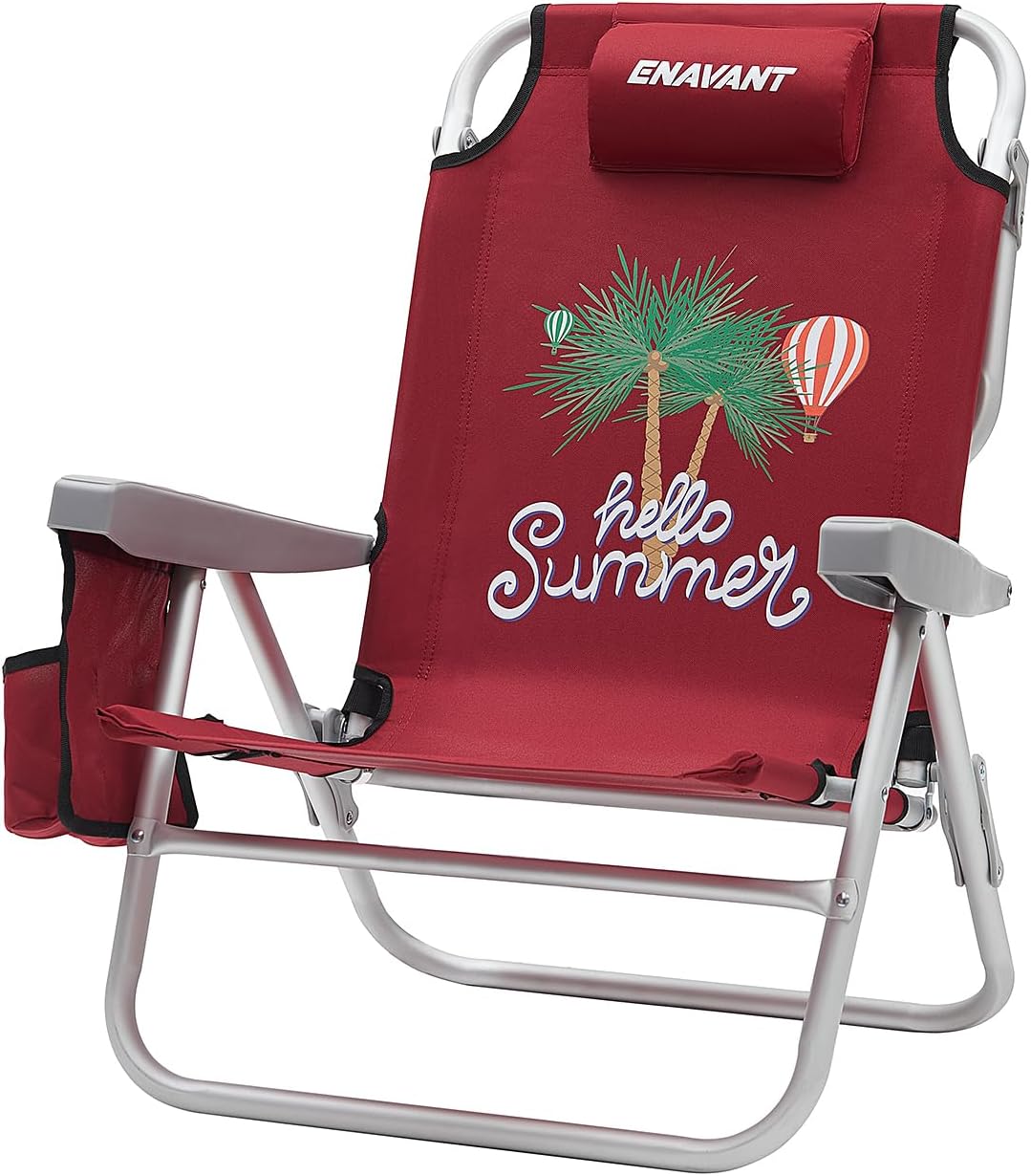 Oversize Backpack Beach & Camping Chair - 5 Reclining Positions, Cooler ...
