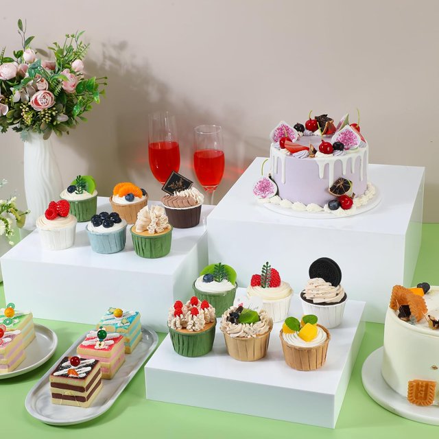 Oversize Buffet Risers White Acrylic Boxes Food Risers for Displays ...