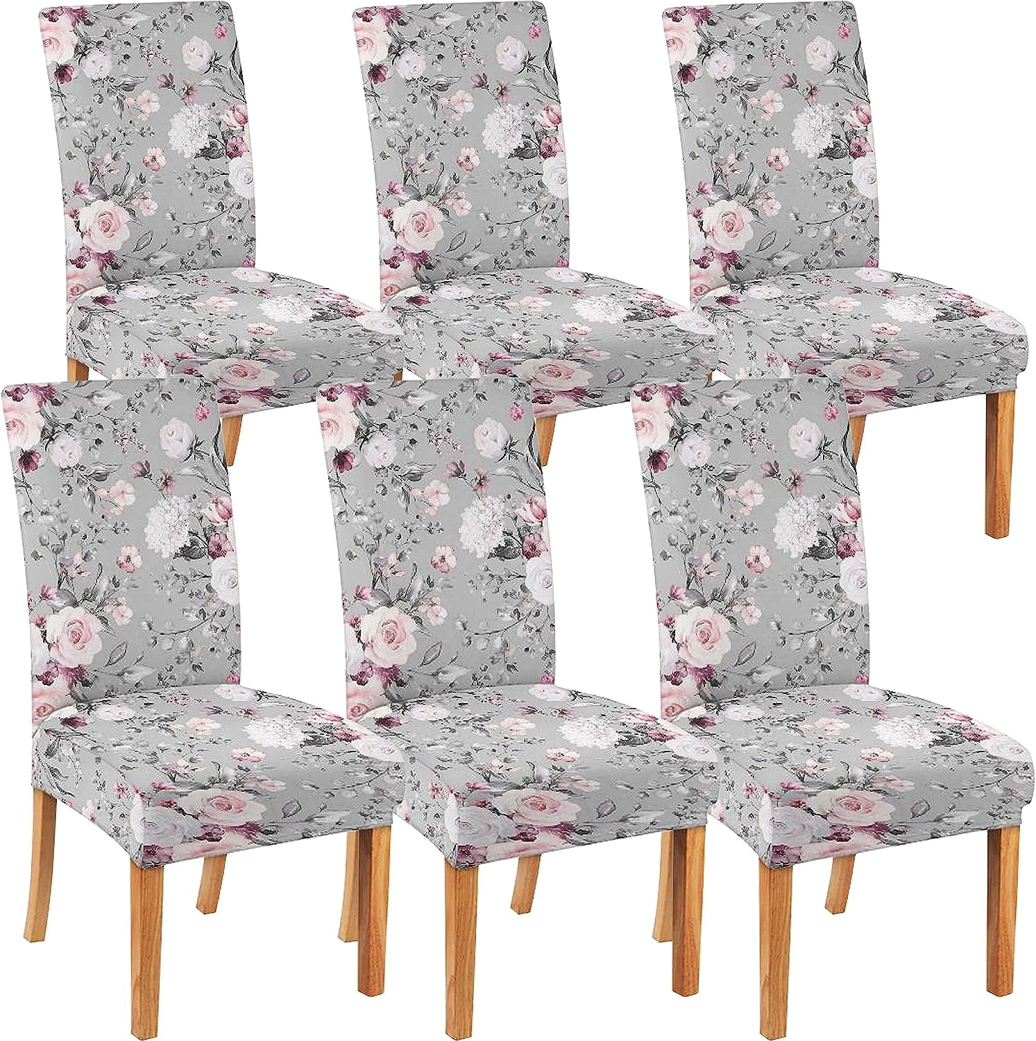 Oversize Chair Covers for Dining Room Set of 6,Large Stretch Spandex ...