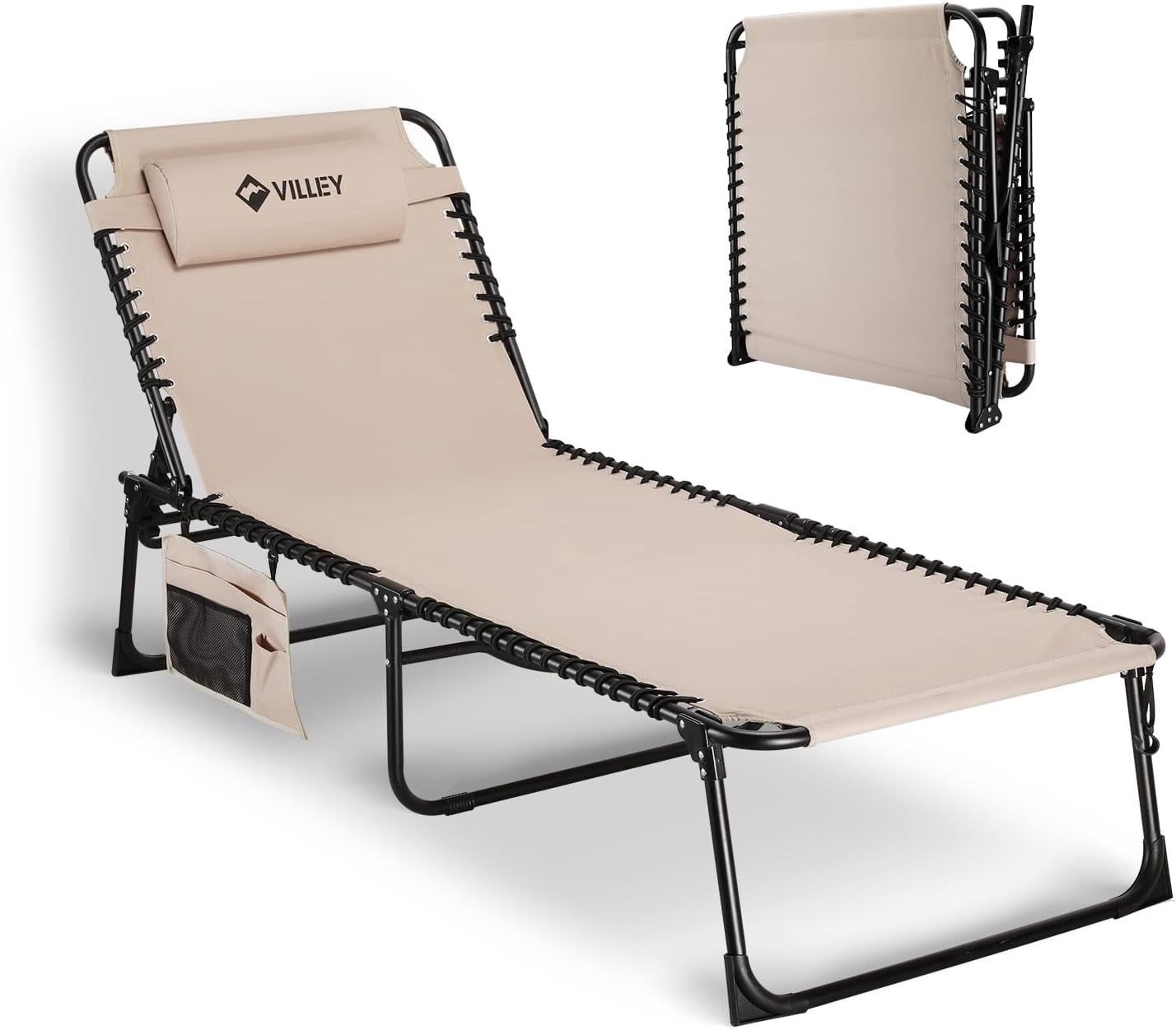 Oversize Chaise Lounge Outdoor, Heavy-Duty Folding Lounge Chair for ...