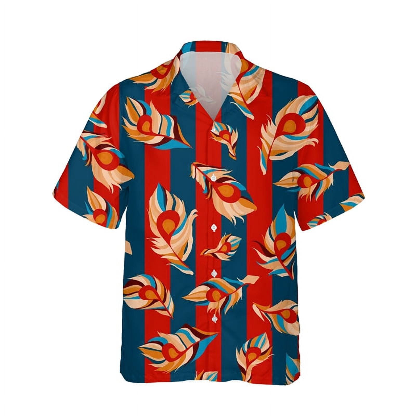 Oversize Feather 3d Print T Shirts Tops Fashion Summer Hawaii Beach Men ...