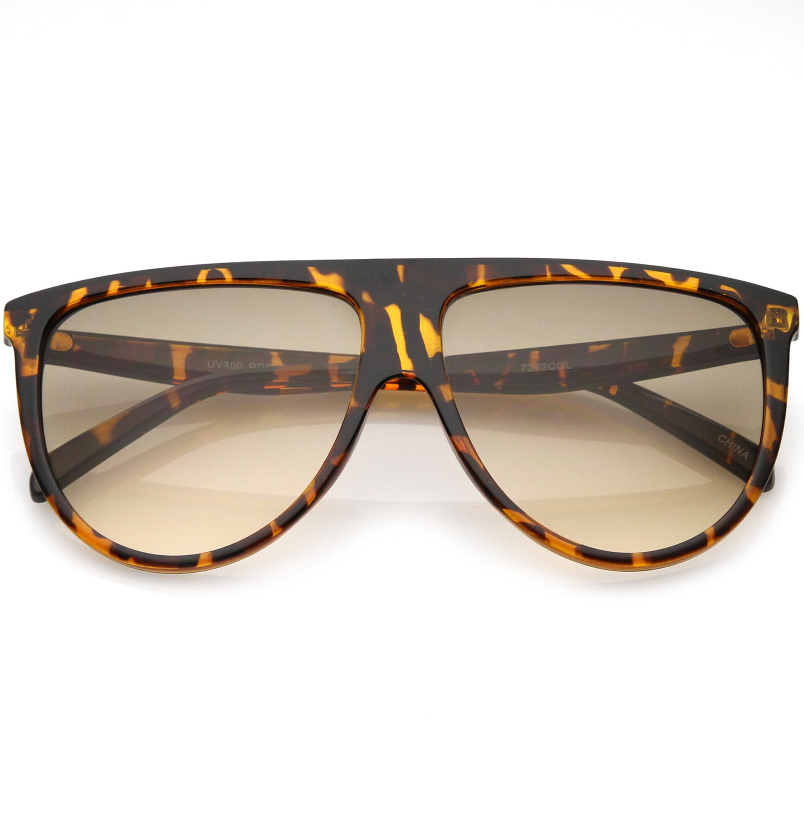 Oversize Flat Top Aviator Sunglasses Gradient Teardrop Flat Lens 60mm ...