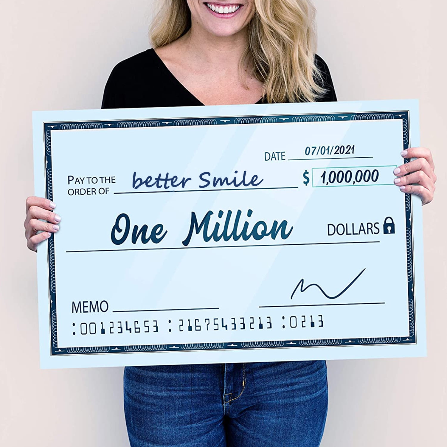 Oversize Giant Check Reusable Large Fake Checks - Dry Erase Big Blank ...