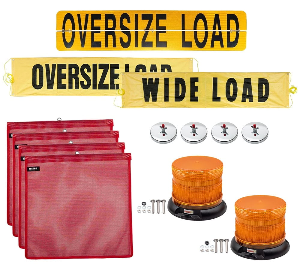 Oversize Load Safety Kit for Trailers – 12"x60" Hinged Sign, 18"x84 ...