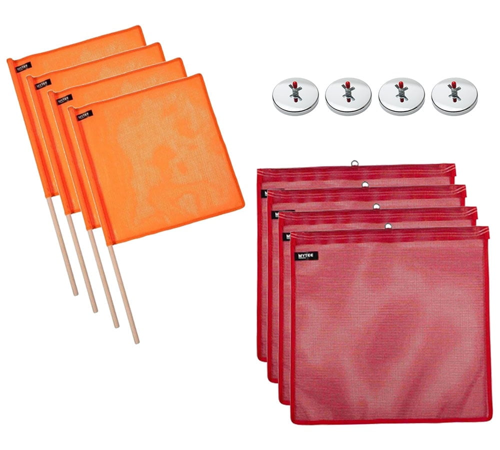 Oversize Load Sign Safety Kit for Truck & Trailers - 4 Orange & 4 Red ...