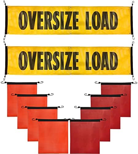 Oversize Load Signs and Safety Flags Kit for Trucks Pilot Cars - 2 Mesh ...