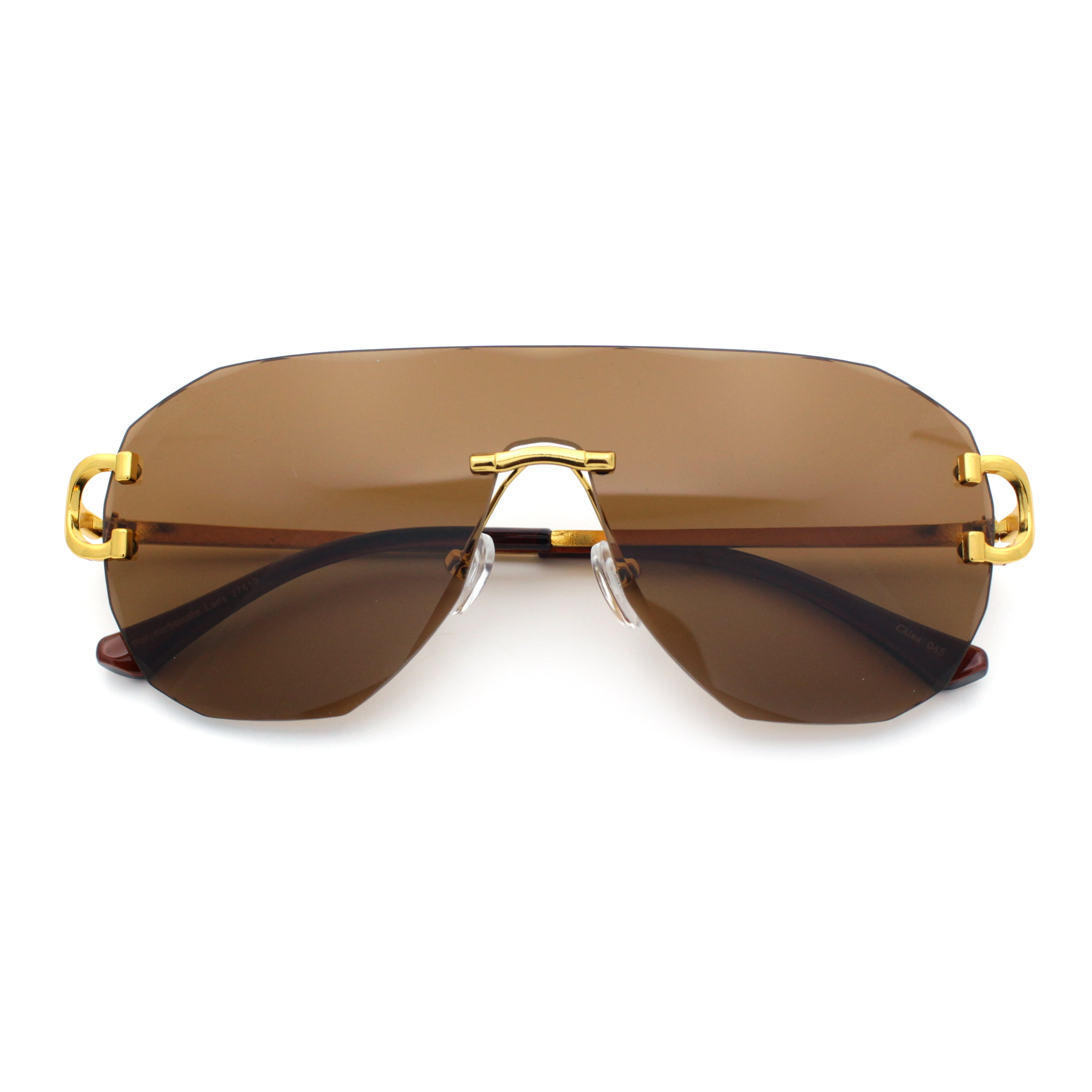 Oversize Luxury Hip Hop Gangster Swagger Rimless Racer Shield ...
