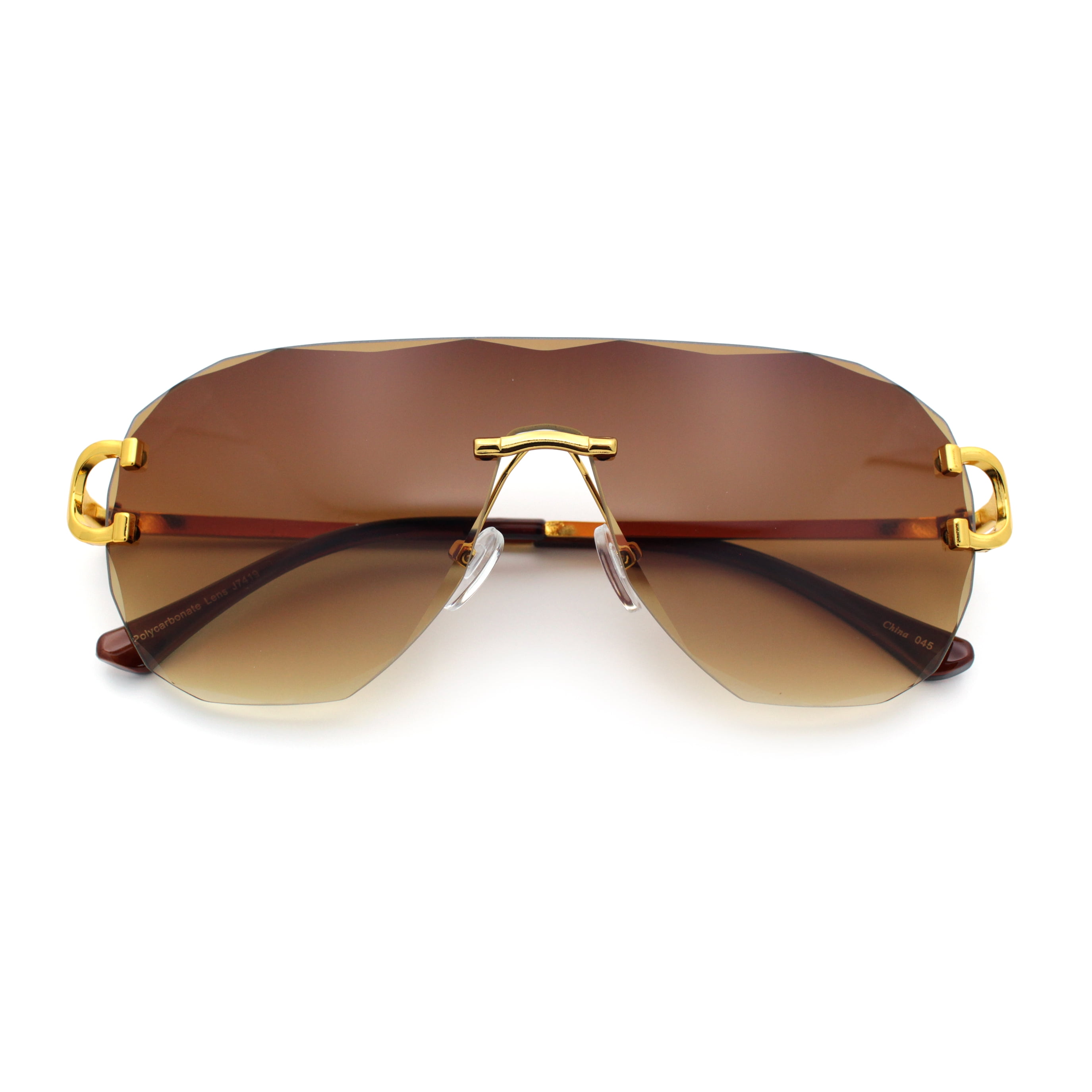 Oversize Luxury Hip Hop Gangster Swagger Rimless Racer Shield ...