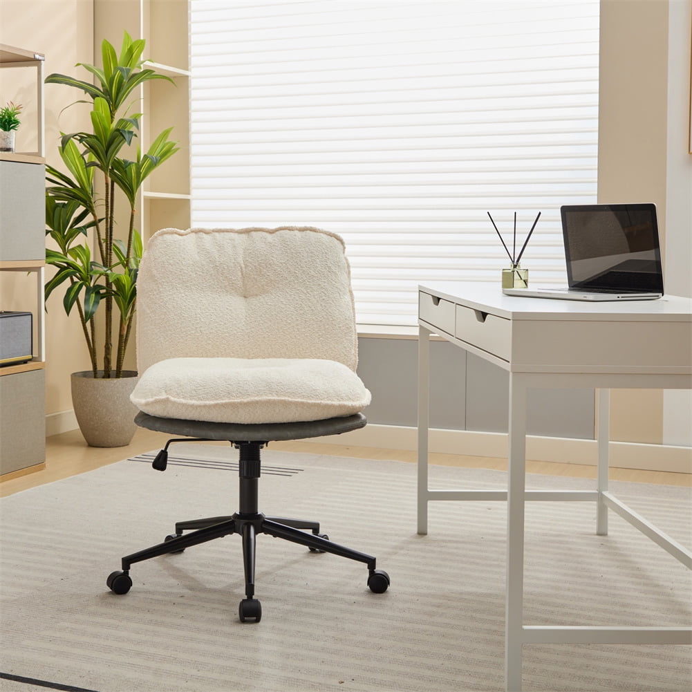 Oversize Office Desk Chair Armless Chair, Upholstered Home Office Desk ...