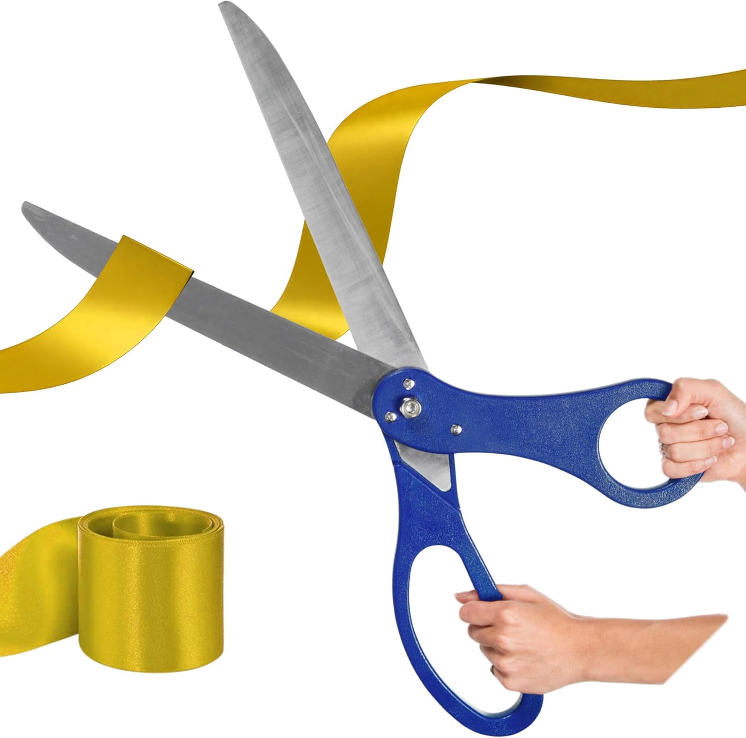 Oversize Ribbon Cutting Ceremony Kit - Large Blue Scissors with 25 Inch ...