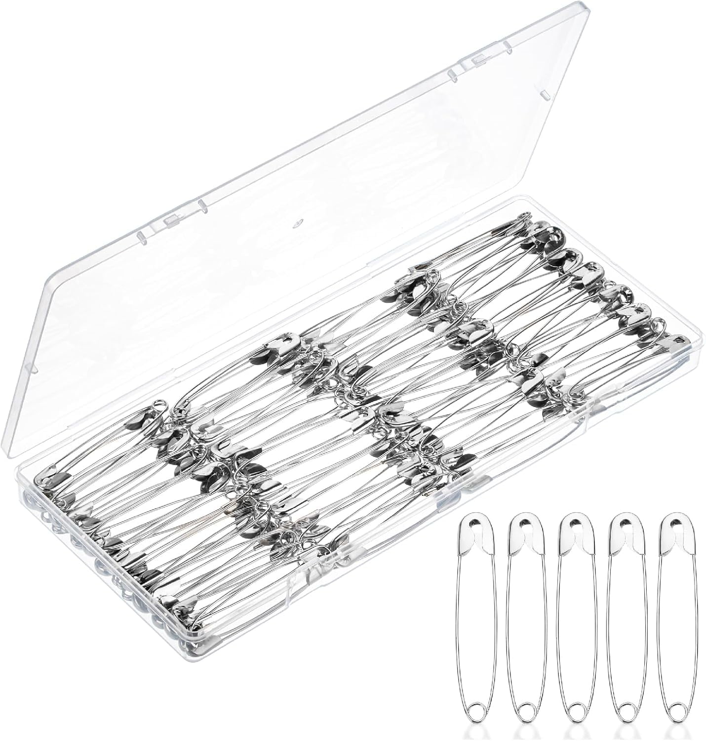 Oversize Safety Pins - 2.2 Inch, 100 Pack, Heavy Duty, Large & Big ...