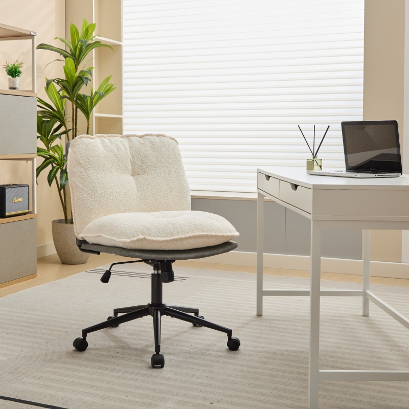 Oversize Seat Cirss Cross Chair with Wheels, Elegant Design Computer ...
