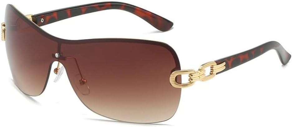 Oversize Shield Curved Wrap Around Sunglasses Women Sun Glasses For Female Rimless One-Pieces ...