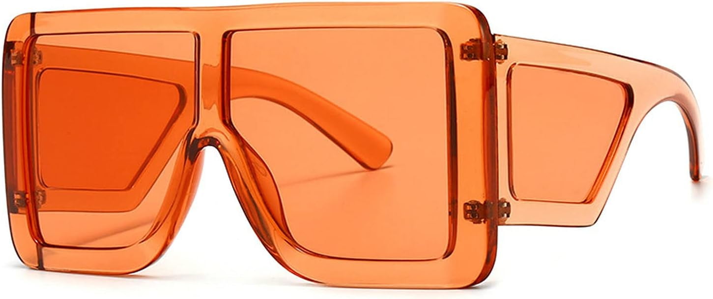 Oversize Square Shield Sunglasses Men Women Vintage Flat Top One-piece ...