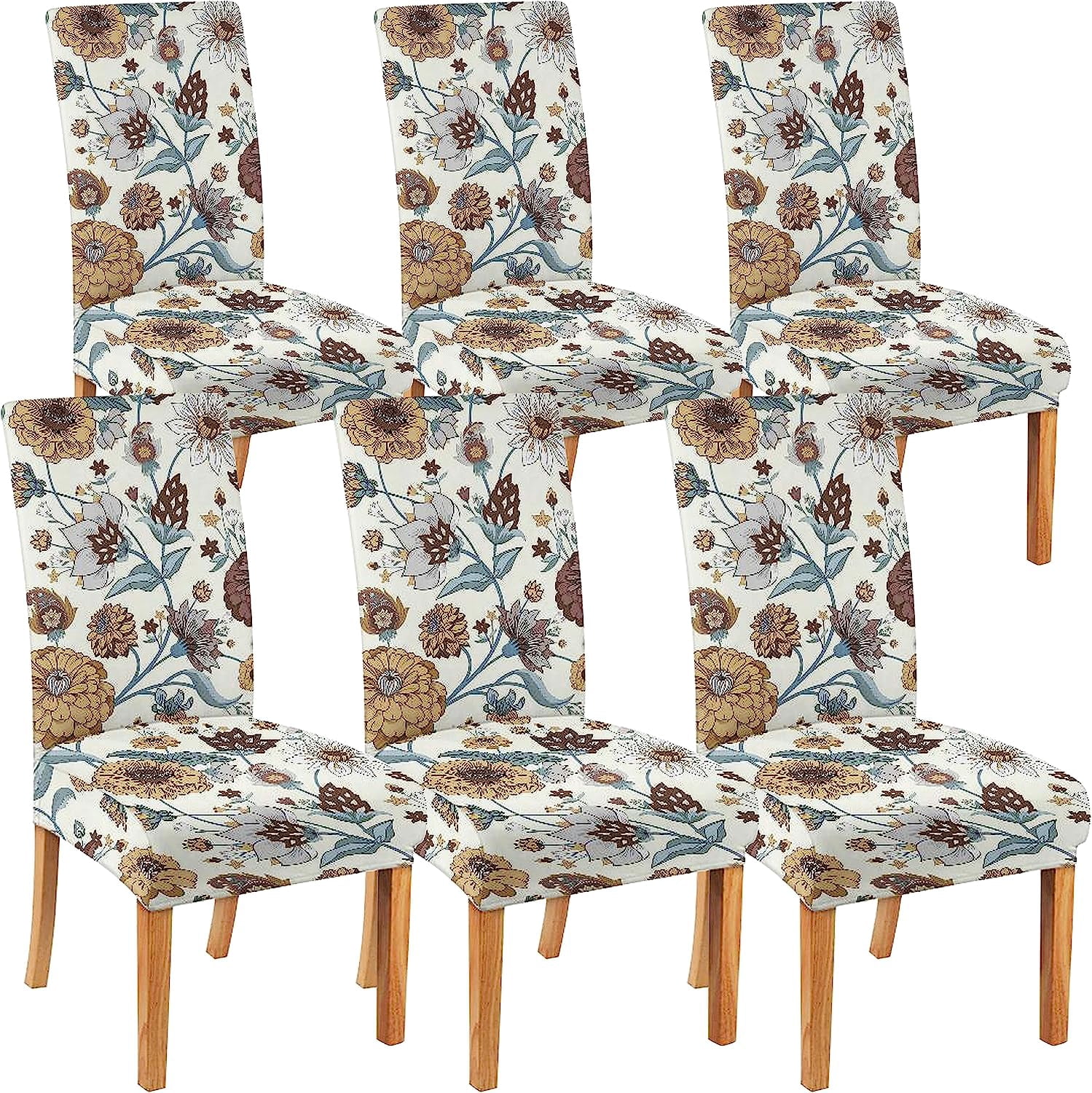 Oversize Vintage Chair Covers for Dining Room Set of 6,Large Stretch ...