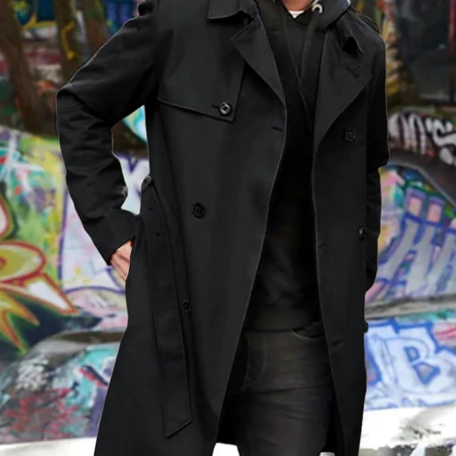 Oversize Windbreaker Men Korean Trend Mid Length Handsome Over Knee ...