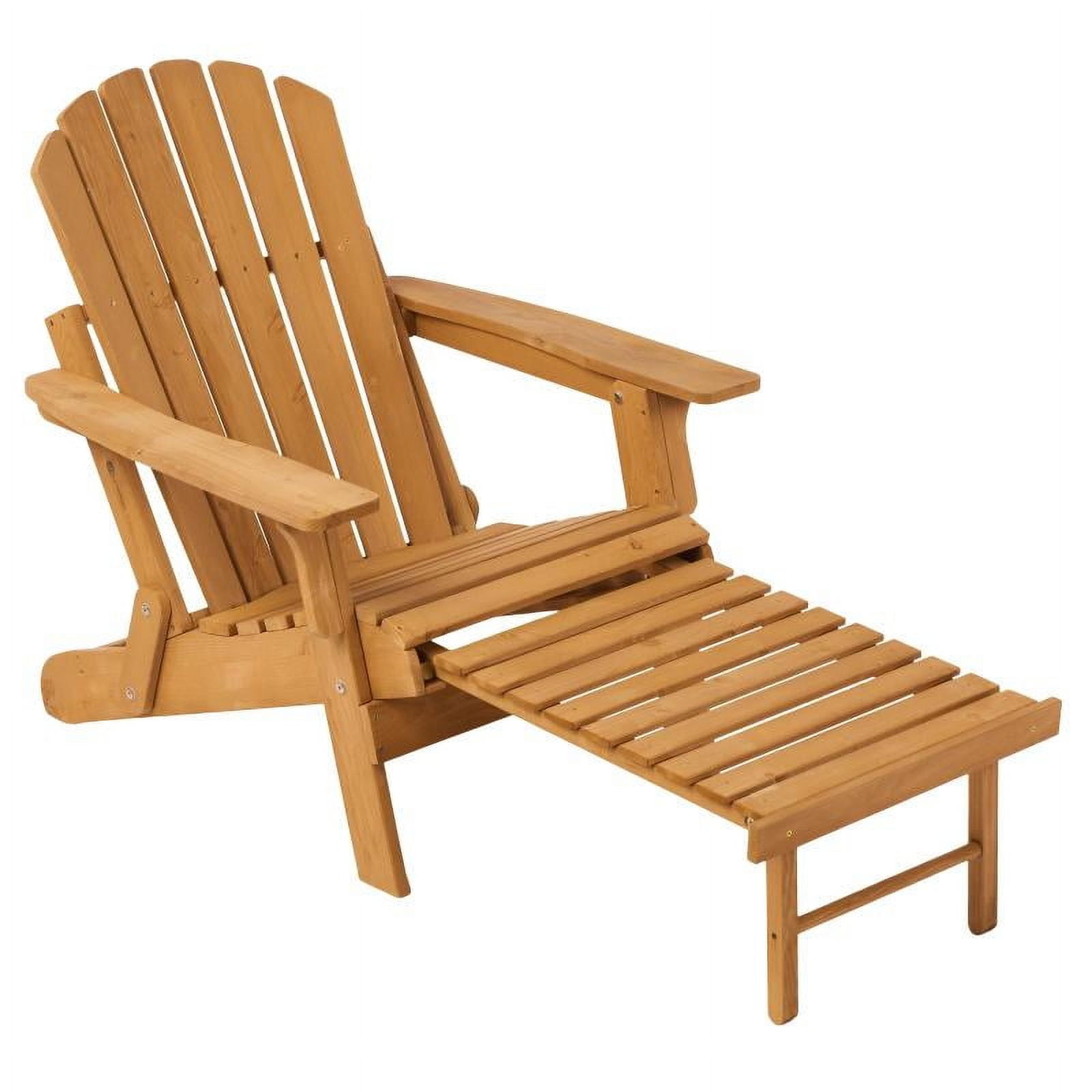 Oversize Wooden Outdoor Folding Adirondack Chair with Pre-Assembled ...