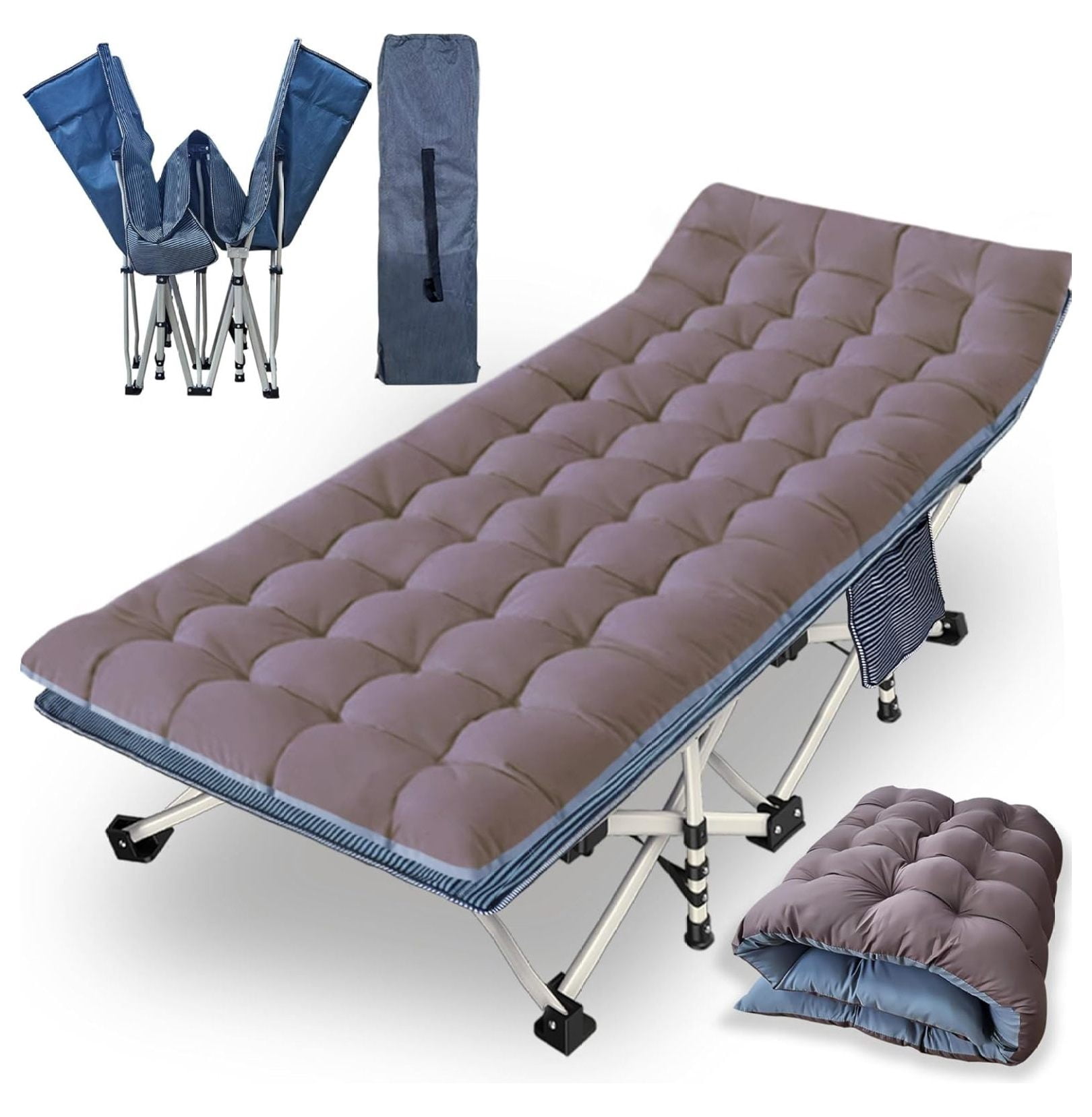 Oversize XXL Camping Cot with Comfortable Mattress Extra Wide Cots for ...