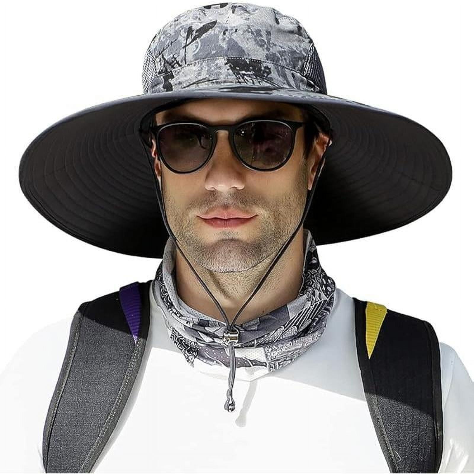 [Oversize XXL&Wide Brim] Sun Hats for Men, [UPF50+Waterproof] Fishing-Hat Boonie Bucket for ...