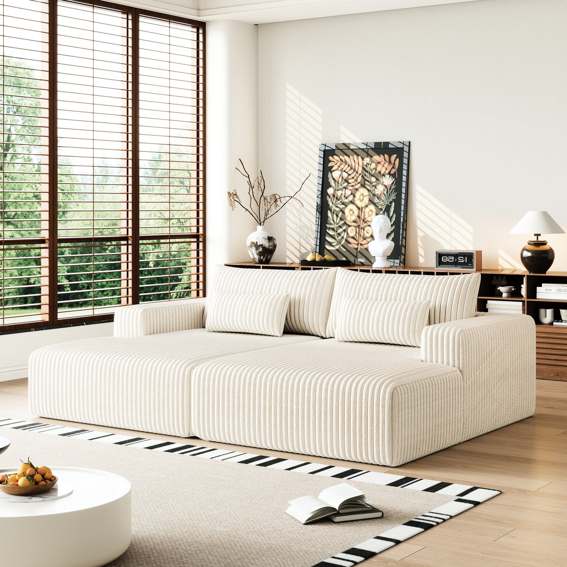 Oversized 102" 2 - Seat Modern Reclining Sleeper | Comfy Indoor Sofa ...
