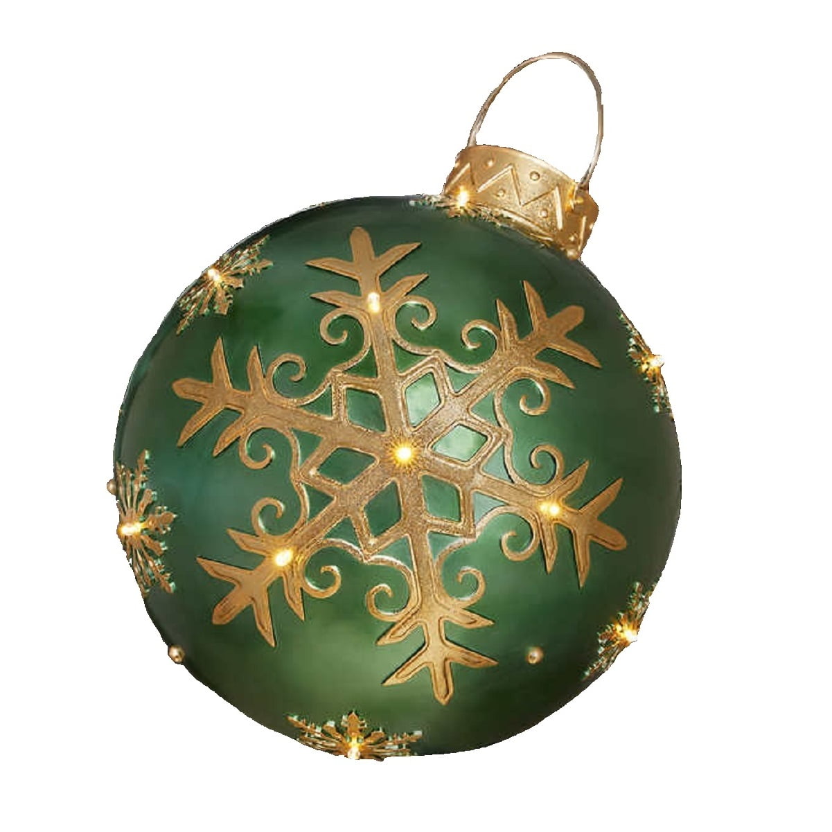 TWC Warehouse Oversized 19-inch Green and Gold Snowflake Holiday ...