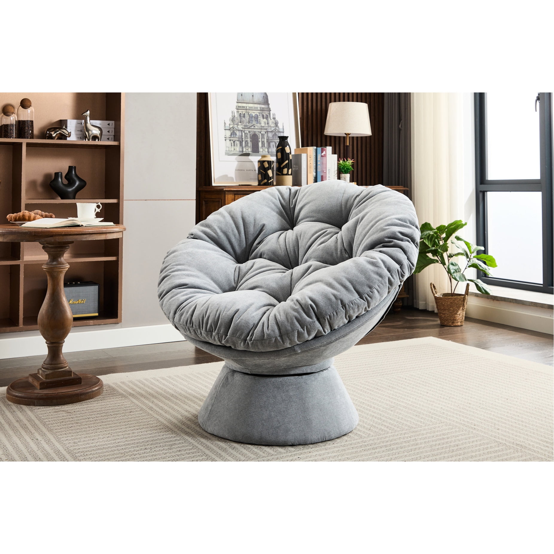 Oversized 360 Swivel Barrel Chair | Rotate Effortlessly in Living Room ...