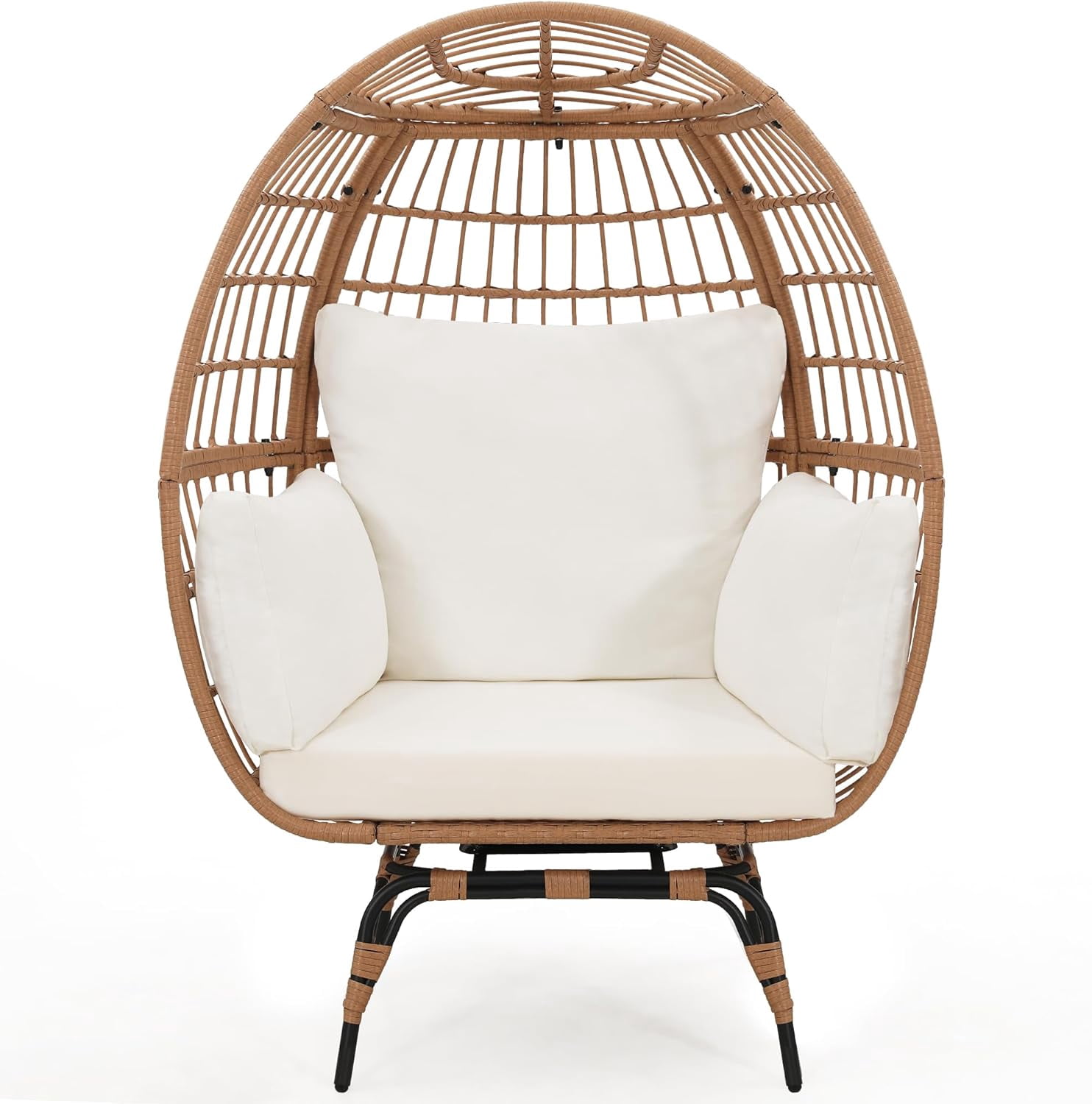 Oversized 360 Swivel Rattan Egg Chair for Adult, Indoor Outdoor Patio ...