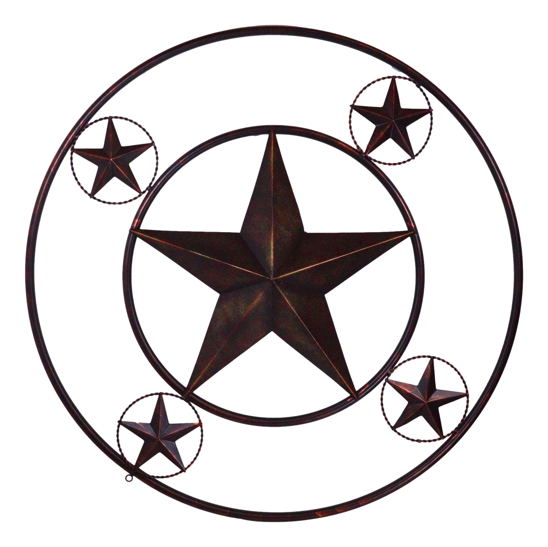 Oversized 40"D Vintage Rustic Western Lone Star Metal Circle Wall Decor ...