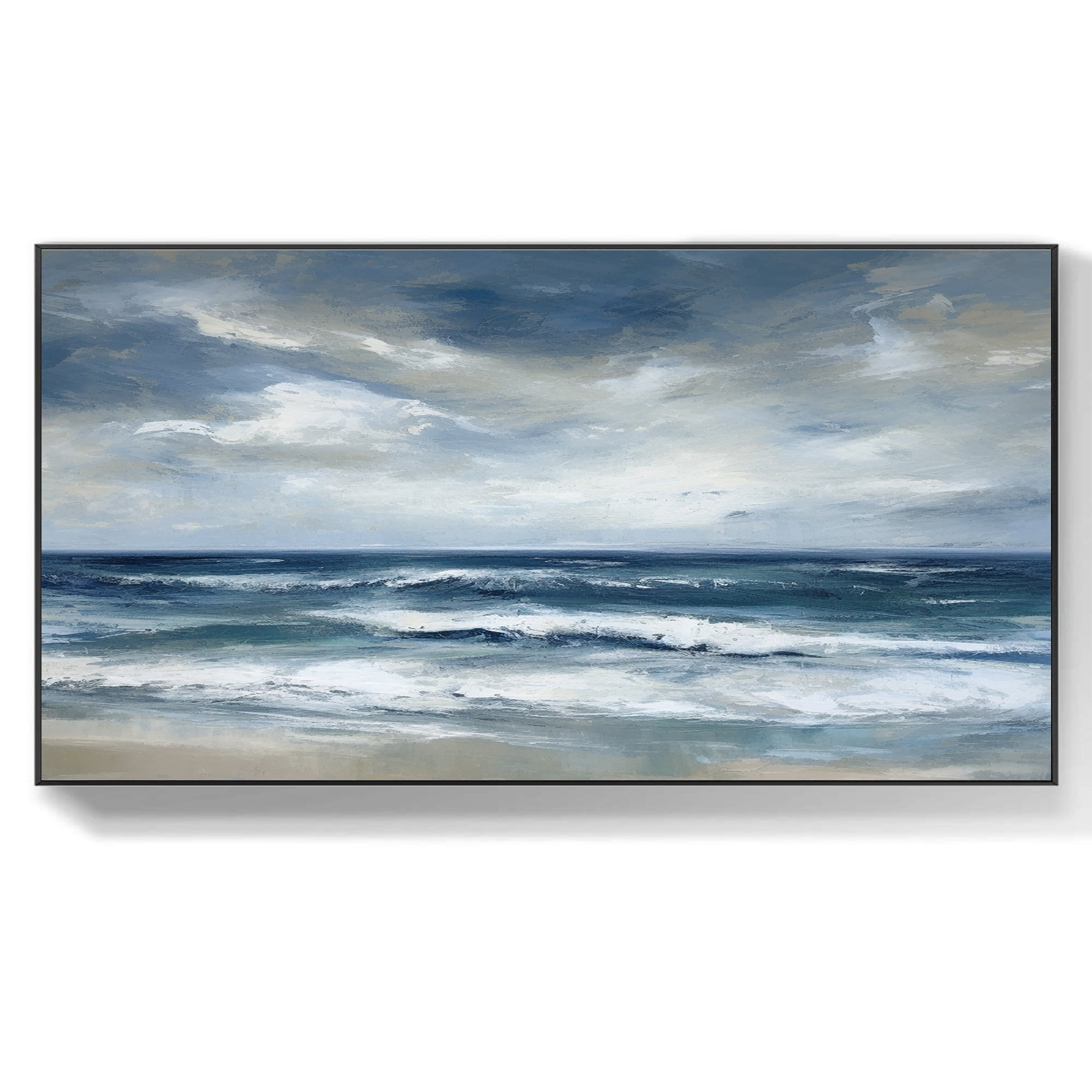 Oversized Abstract Ocean Canvas Painting Original Bright Ocean Canvas ...