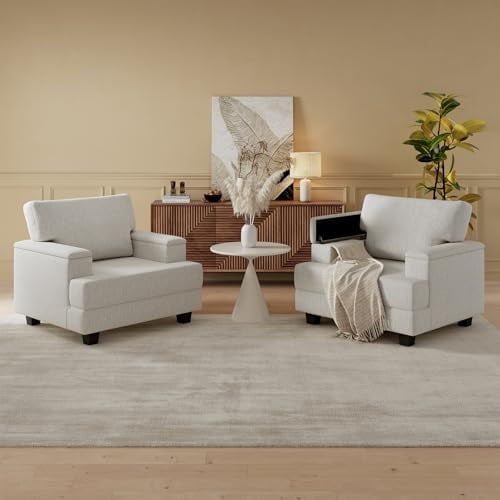 Oversized Accent Chair with Armrest Organizer,Comfy Living Room Chairs ...