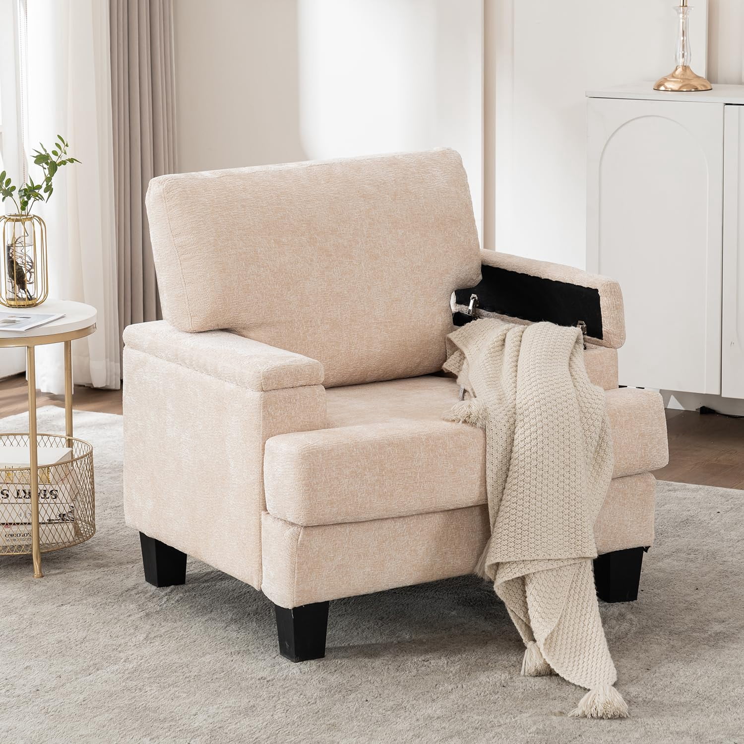 Oversized Accent Chair, Comfy Living Room Chairs with High-Density ...