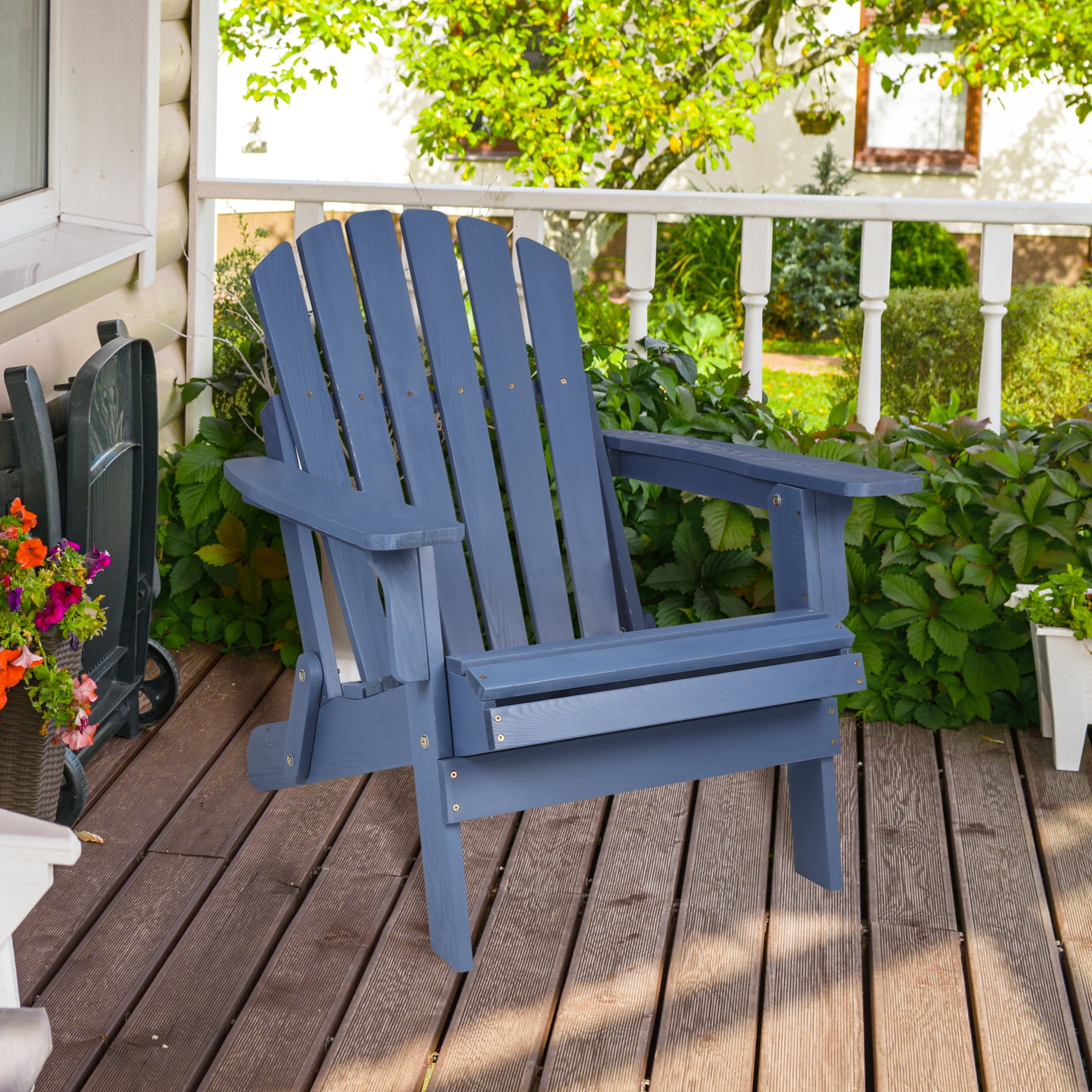 Oversized Adirondack Chair with Pre-Assembled BackRest & SeatBoard ...