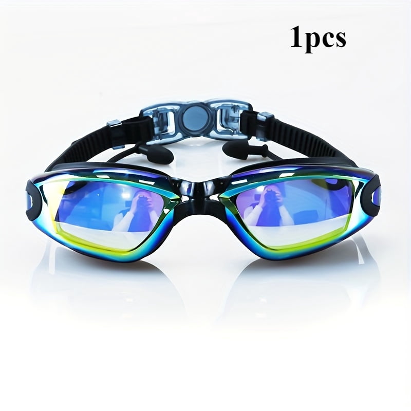 Oversized Adult Anti-Fog Swimming Goggles with Earplugs, Adjustable ...