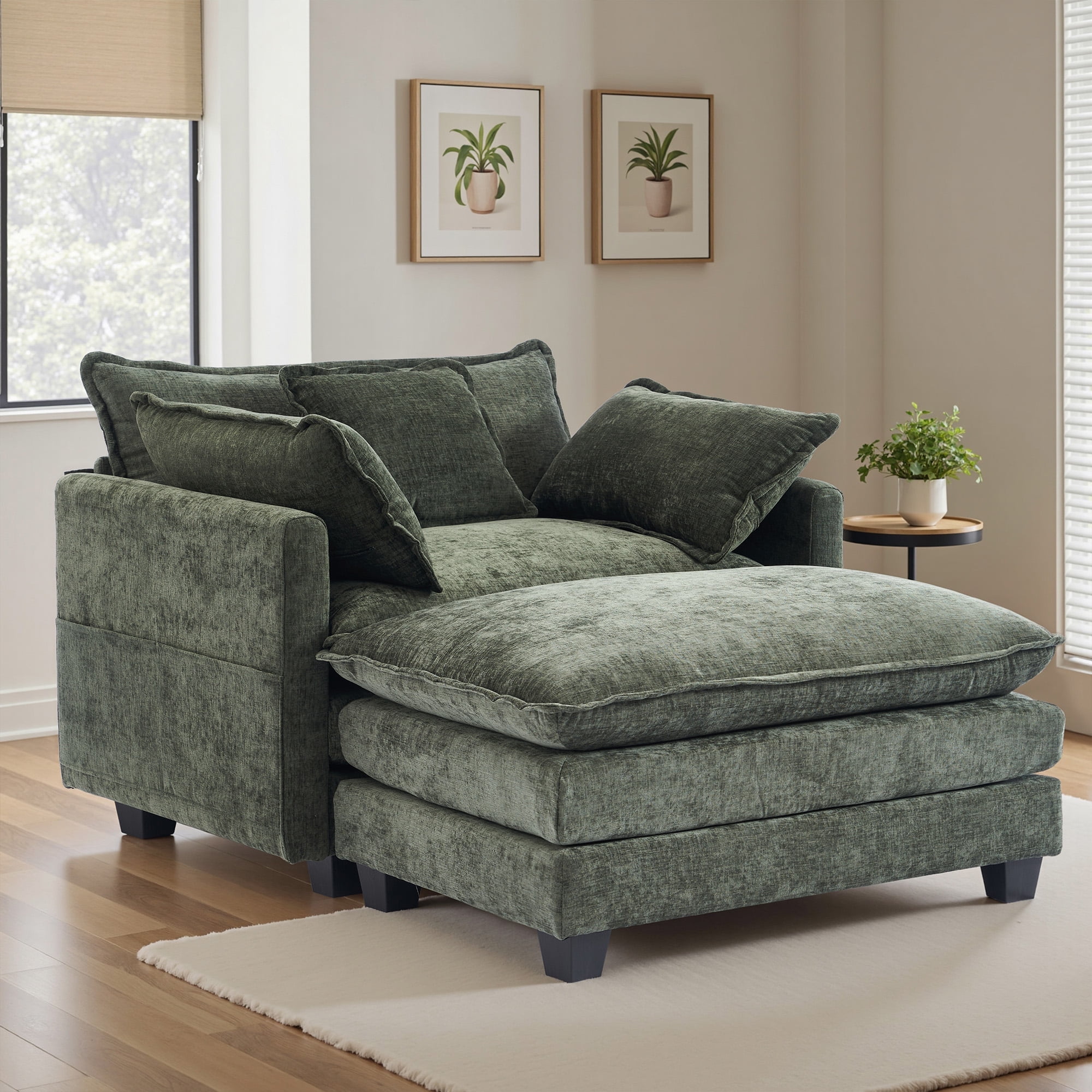 Oversized Armchair Sofa, Gexpusm 41.7" Wide Accent Chenille Chairs for ...