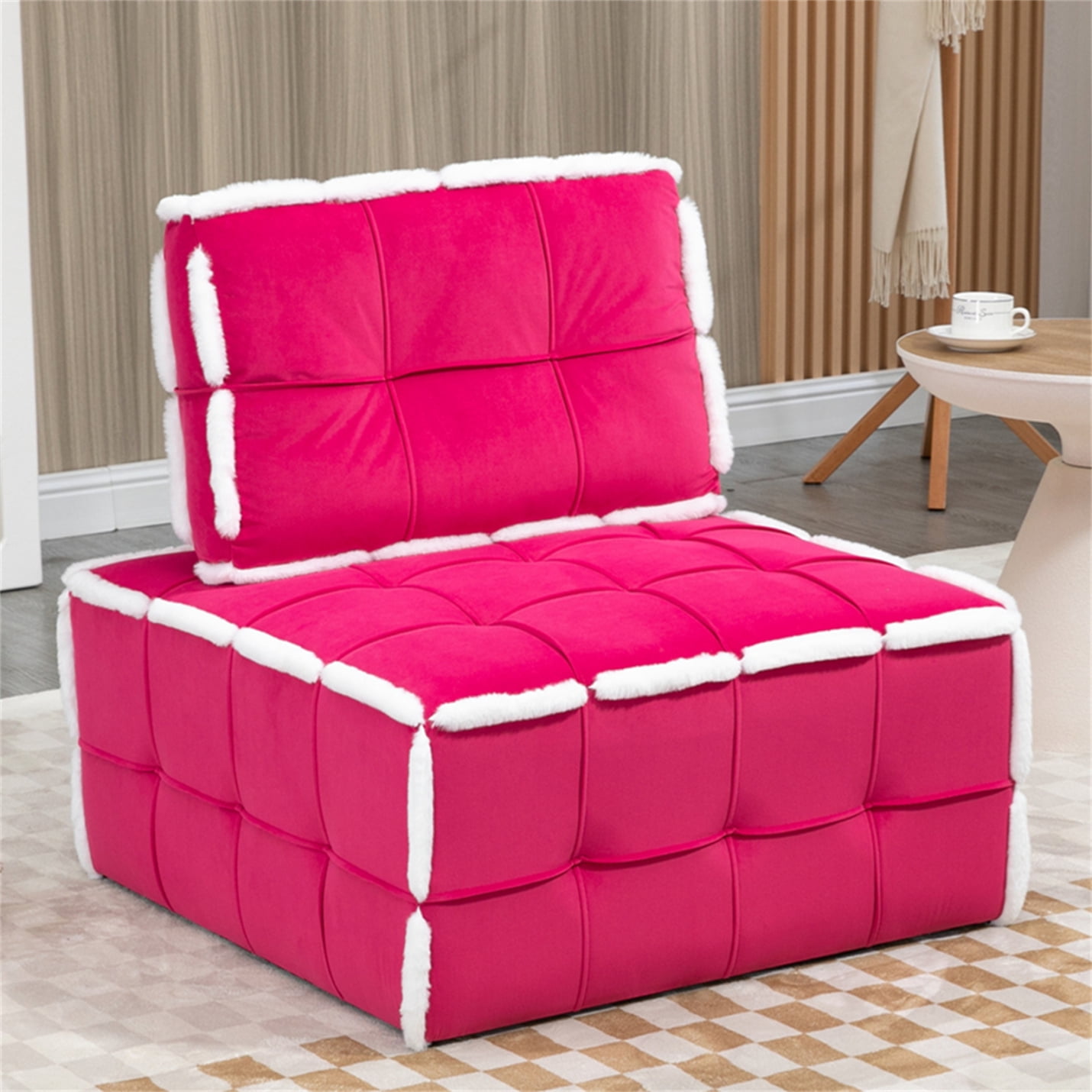 Oversized Armless Accent Chair, Living Room Chairs with Moveable ...