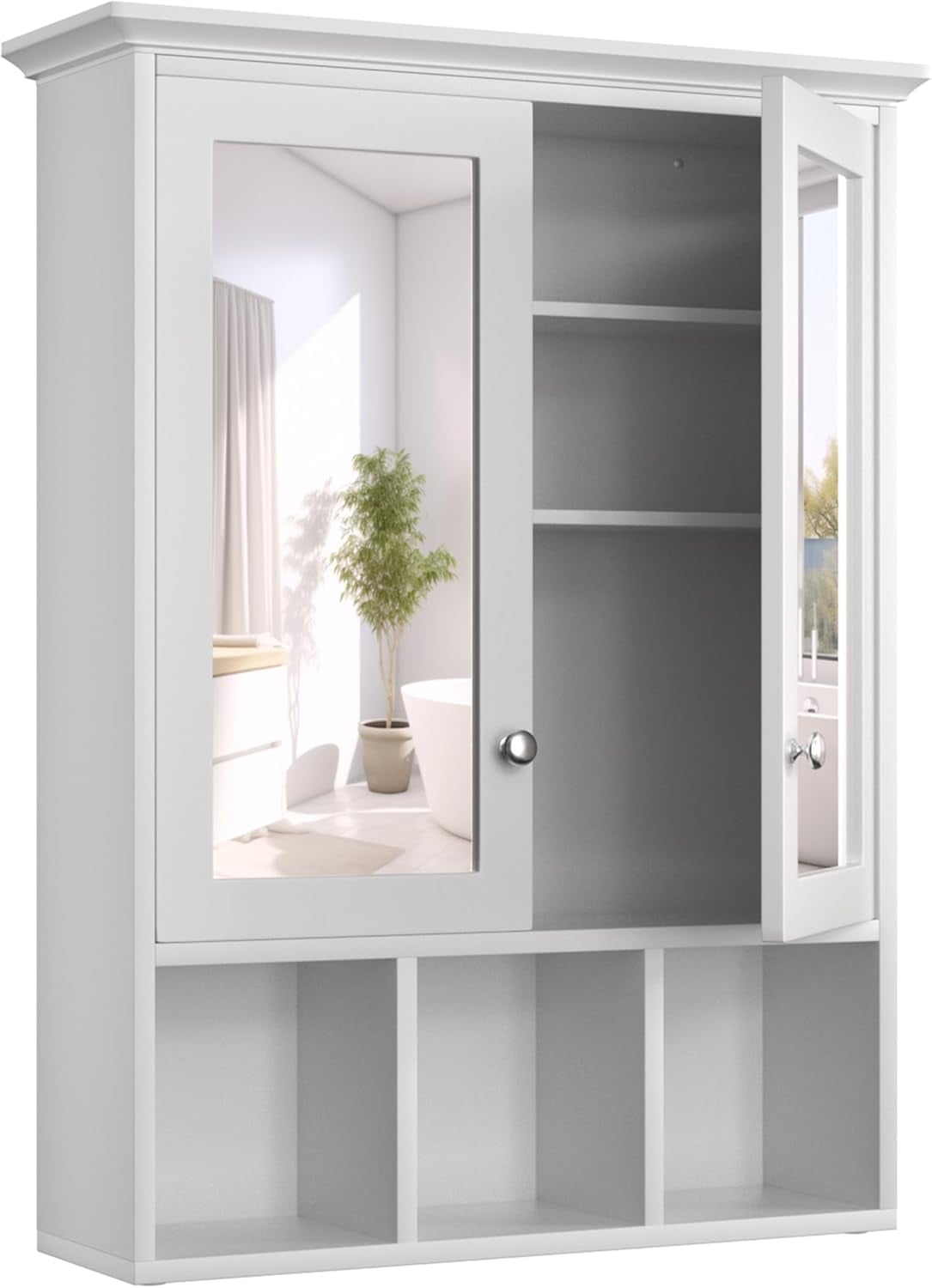 Oversized Bathroom Medicine Cabinet Wall Mounted Storage with Mirrors ...