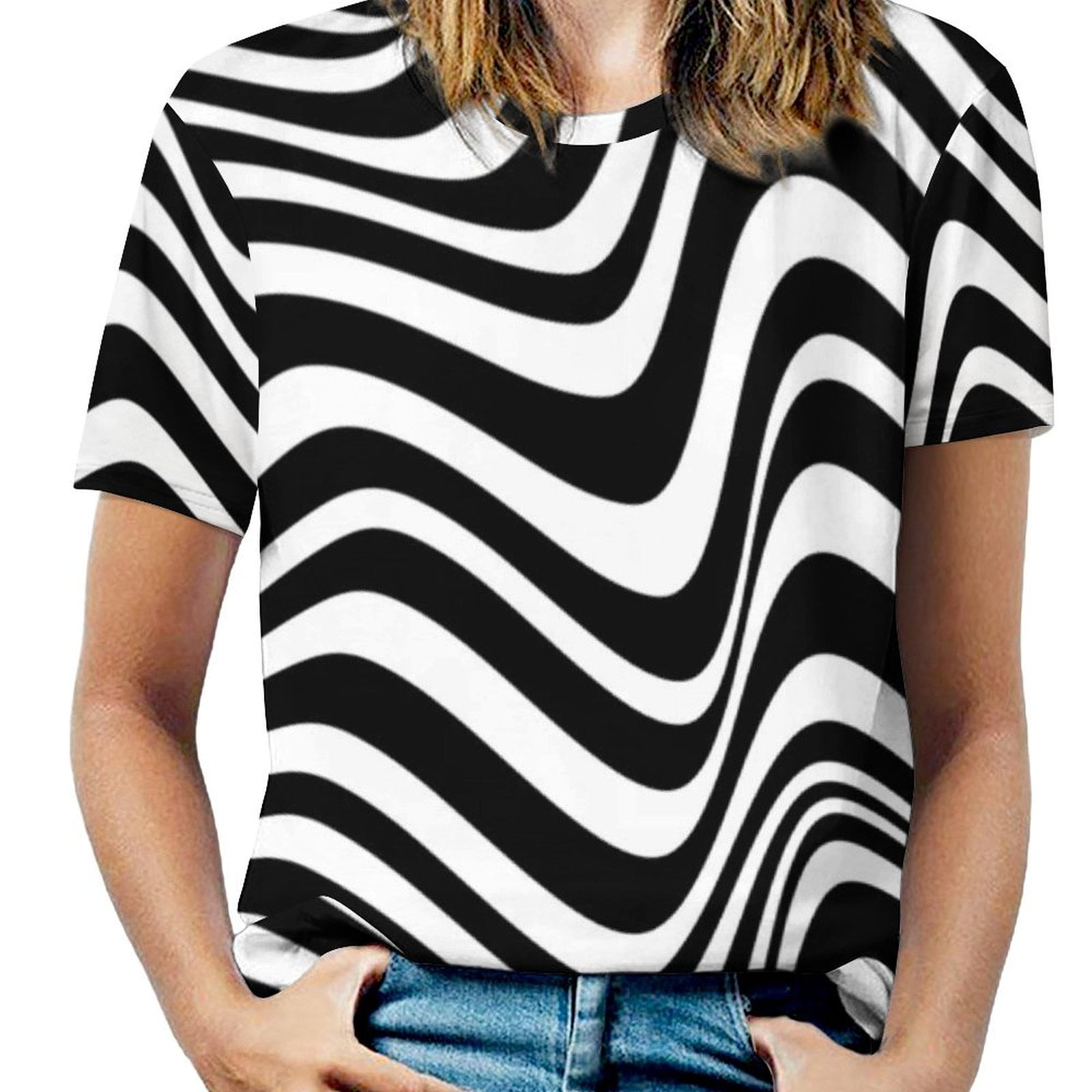 Oversized Black White Striped T Shirts Vertical Stripes Street Style T ...