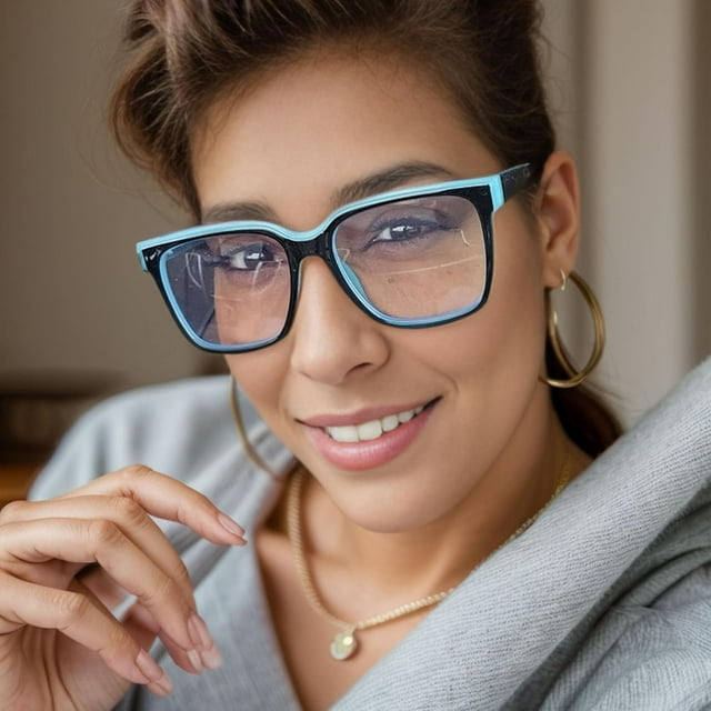 Oversized Blue Light Blocker Glasses For Women Men Fashion Square