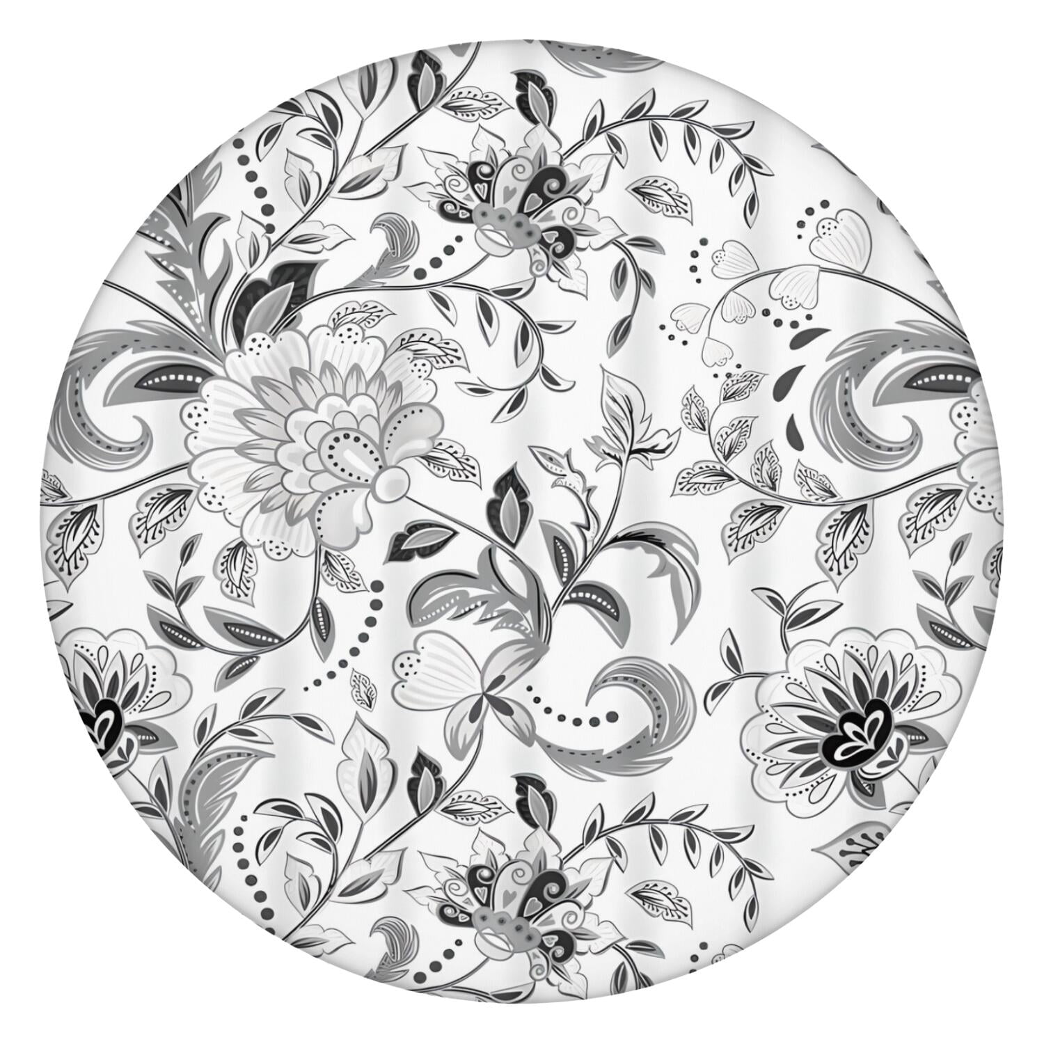 Oversized Bohemian Print Round Tablecloth, Measures 56 Inches, Floral ...
