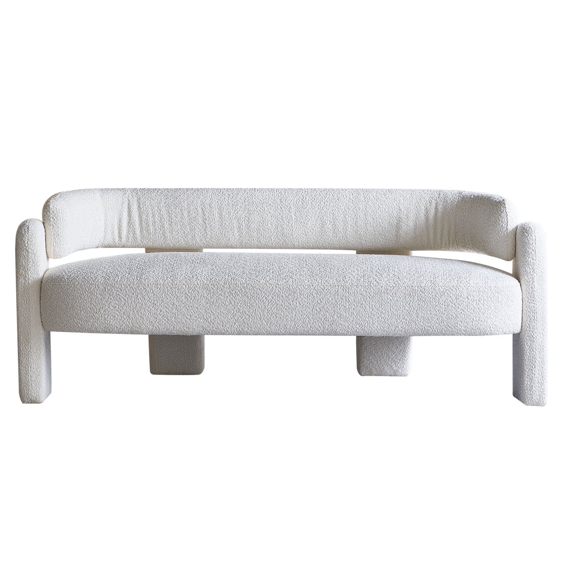 Oversized Boucle Upholstery Sofa, Modern Wide Couch Sofa with Curve ...